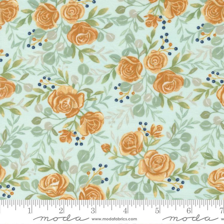 Harvest Wishes Fall Floral Aqua | Deb Strain | Moda Fabrics | 56061 13 ...