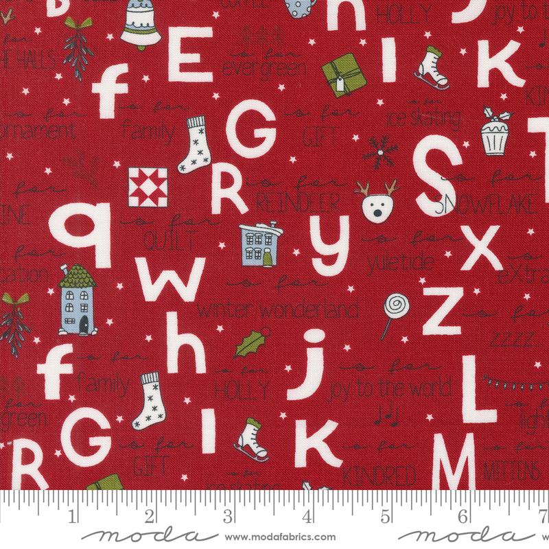 On Dasher A To Z Red | Sweetwater | Moda Fabrics | 55660 22 | Sold in 1 ...